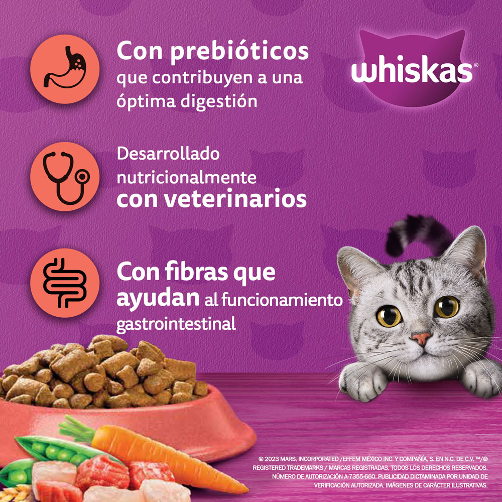 Whiskas® Alimento Seco para Gatos Mix de proteínas