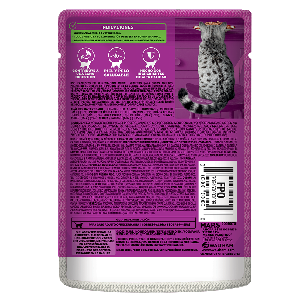 Whiskas® Alimento Húmedo para Gatos Res en Fillets